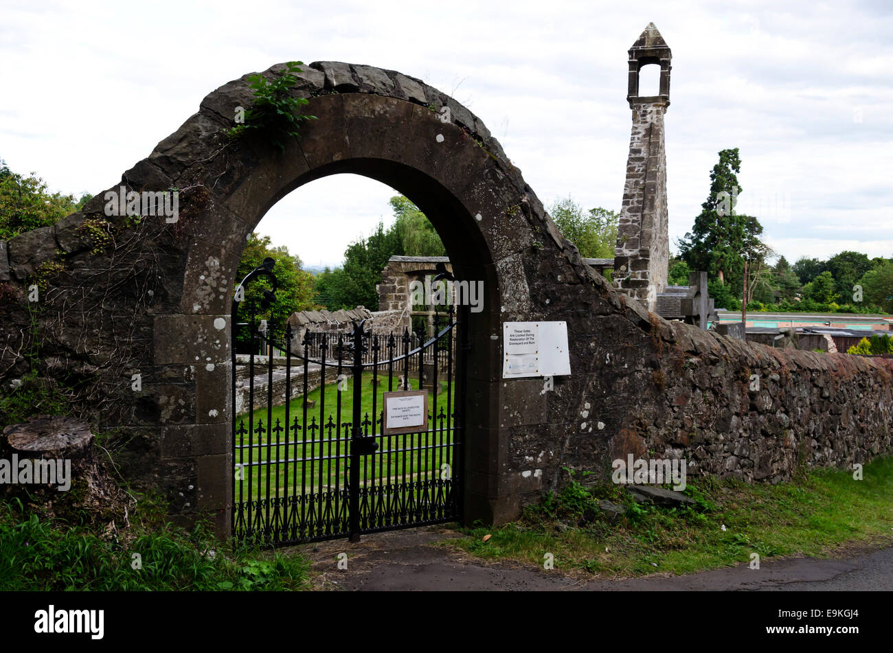 The remains of Old Logie Kirk and Graveyard near Stirling in Central ...