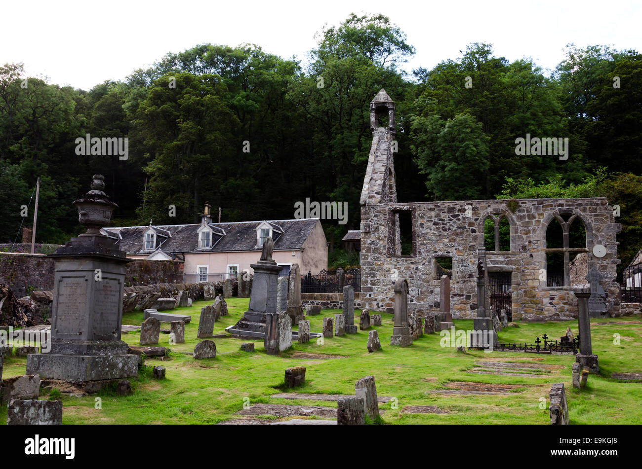The remains of Old Logie Kirk and Graveyard near Stirling in Central ...