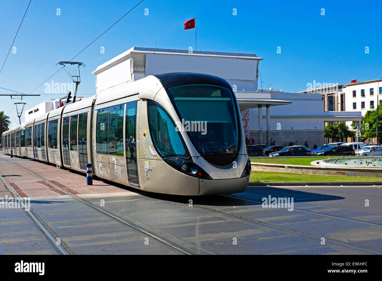 Tram driving in Rabat Morocco Stock Photo - Alamy