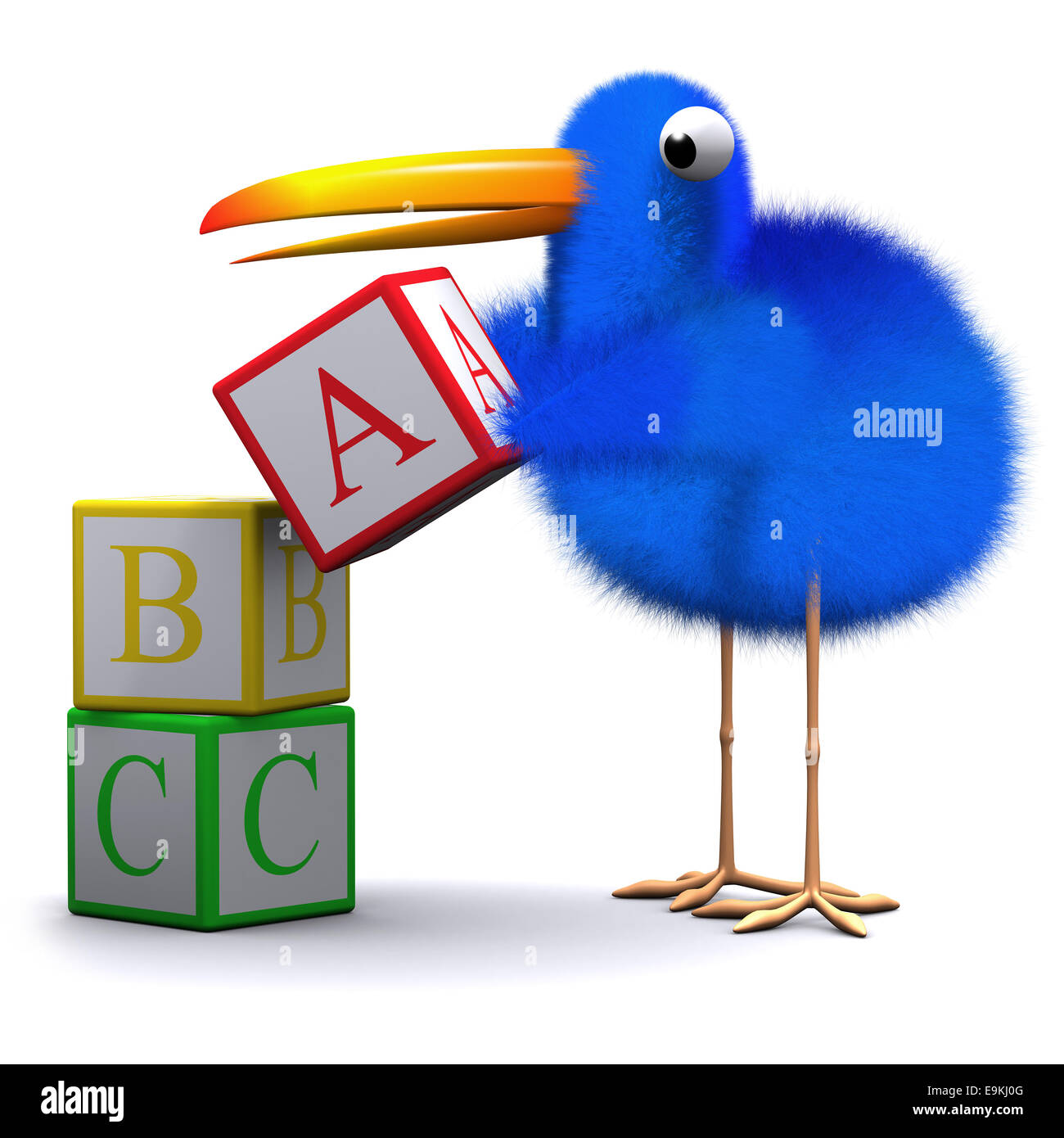 3d render of a blue bird using alphabet blocks Stock Photo - Alamy