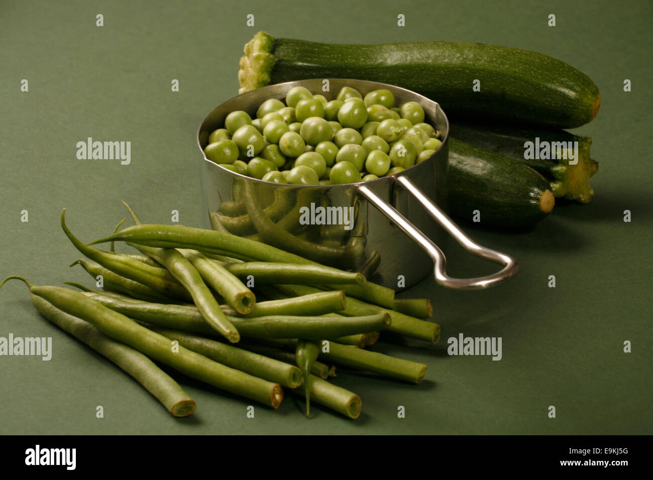 Green Vegetables on a Green Background Stock Photo - Alamy