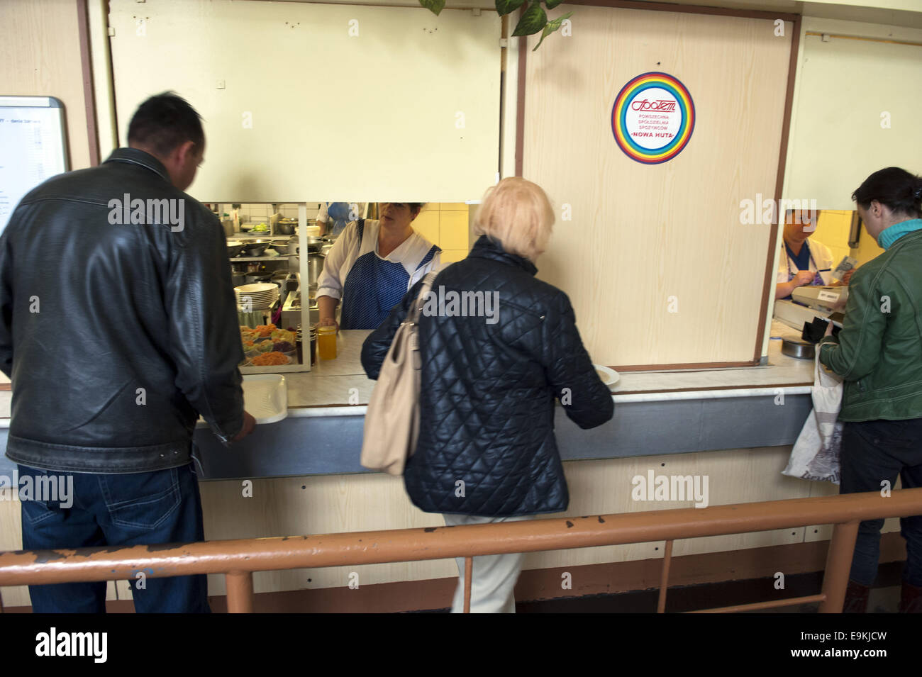 Krakow, Poland. 18th Oct, 2014. Poor people get a meal in a milk bar in ...