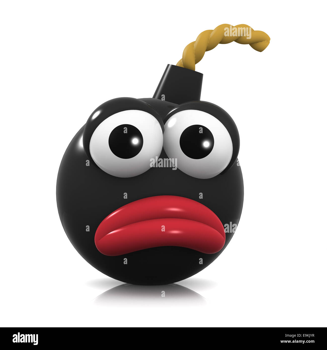 3d render of a shocked looking bomb Stock Photo - Alamy