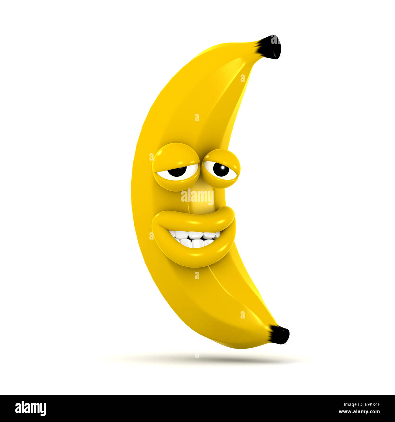 3d render of a banana looking very smug Stock Photo - Alamy