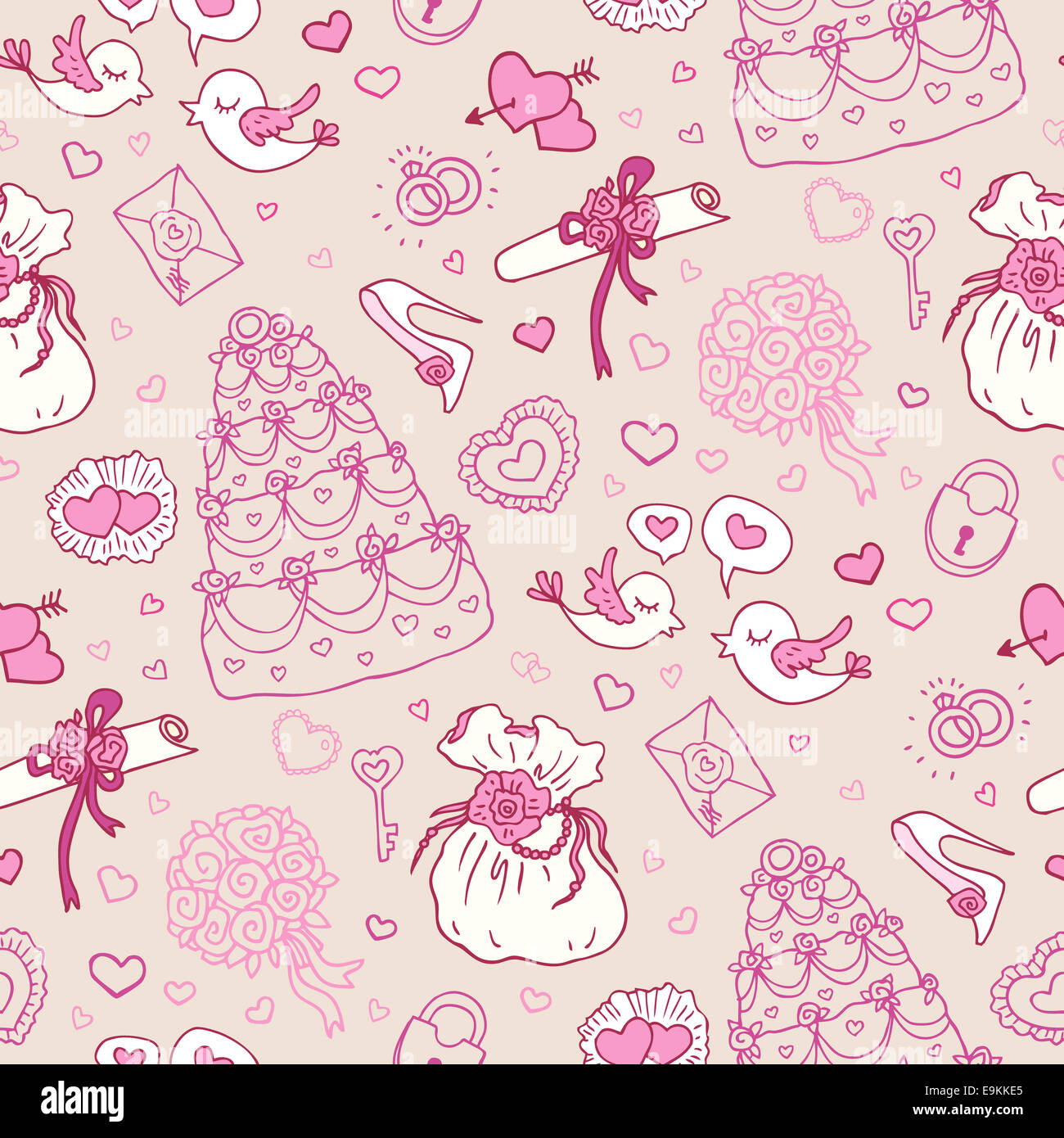 Wedding set doodle bride couple love hi-res stock photography and ...