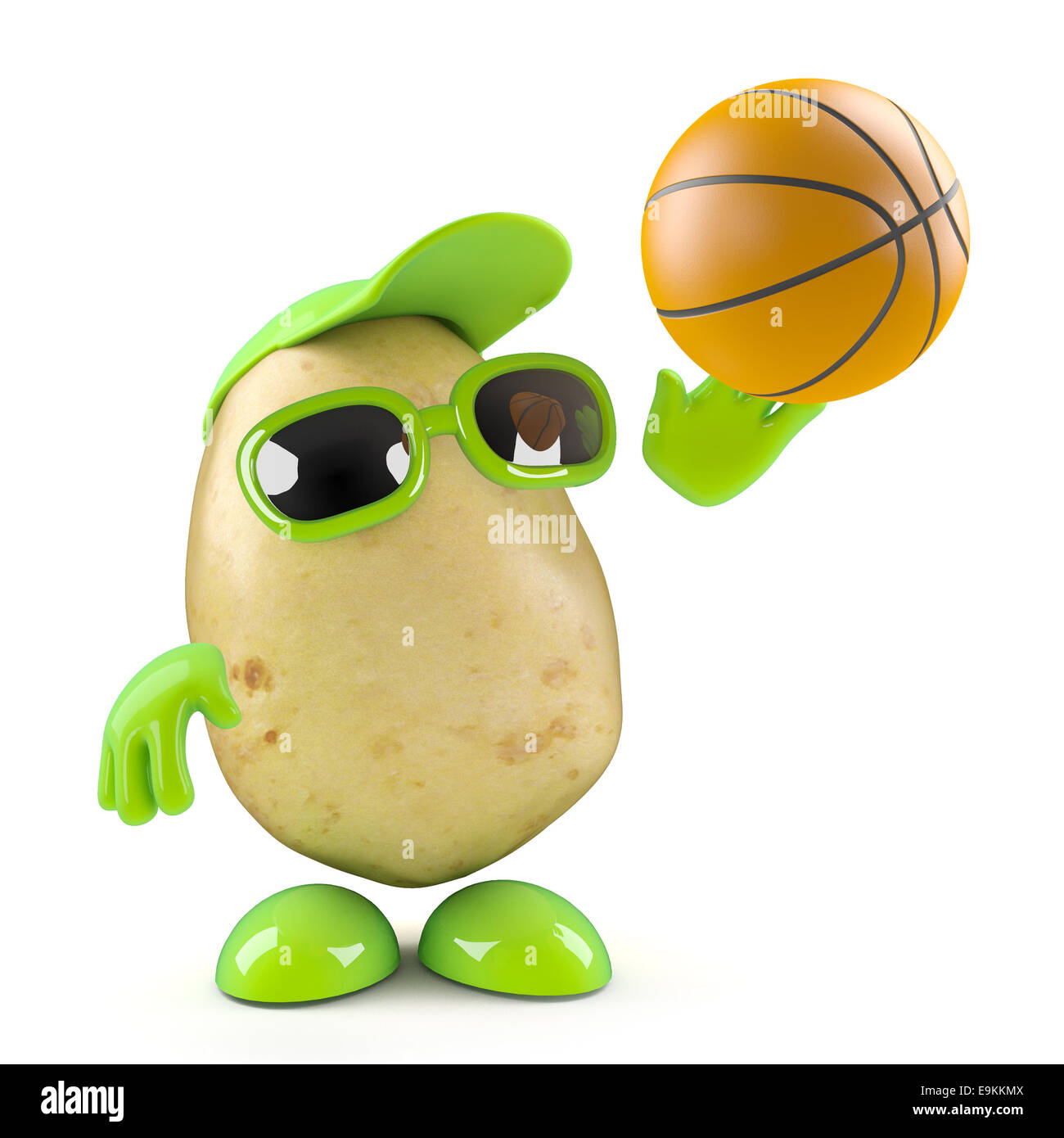 3d render of a potato throwing a basketball Stock Photo - Alamy