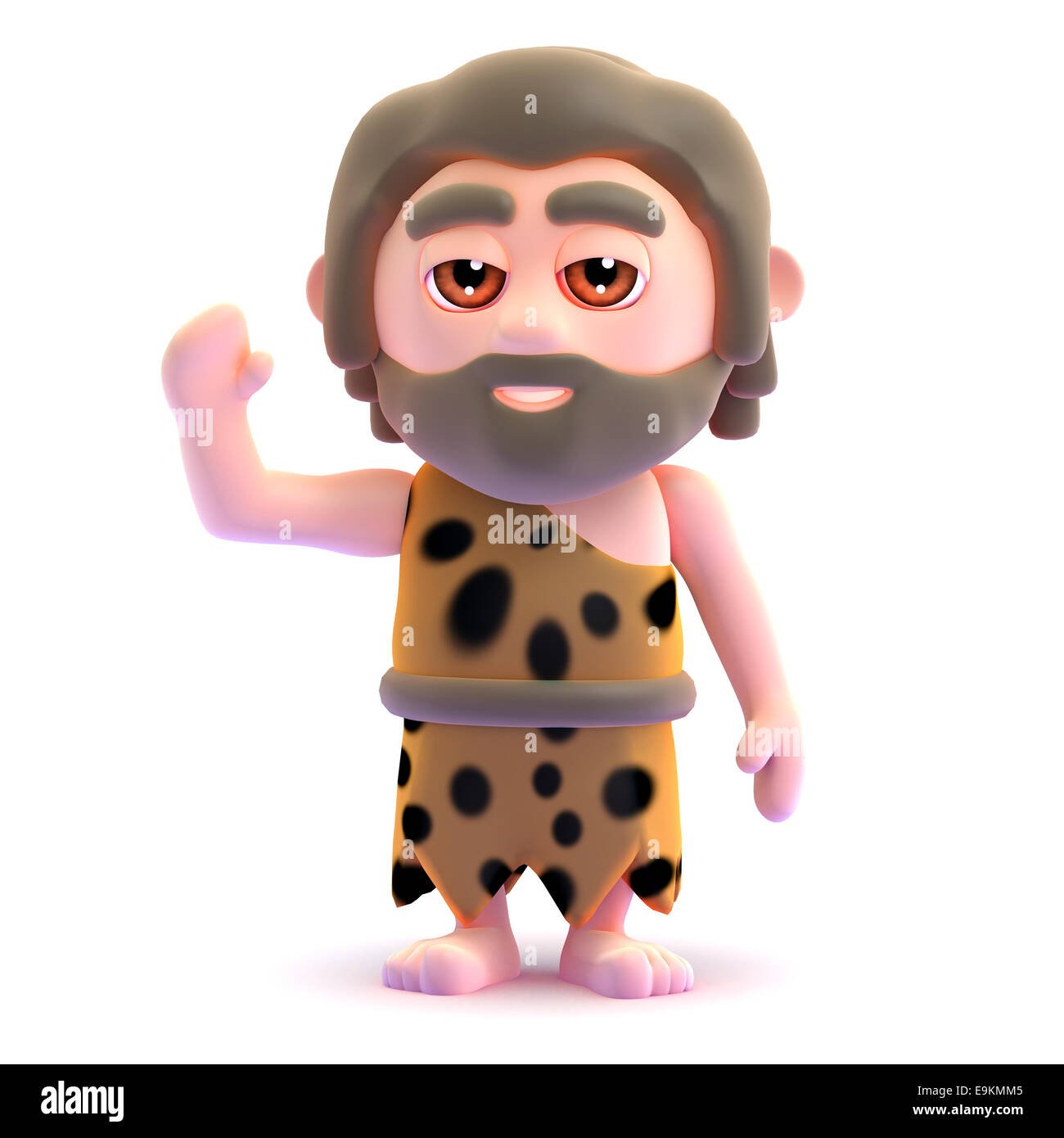 3d render of a caveman waving hello Stock Photo - Alamy