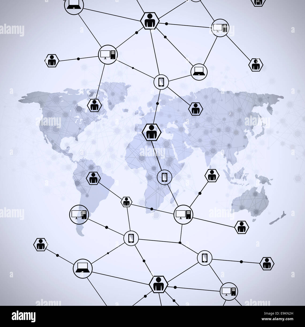 abstract network digital communications concept white background Stock ...