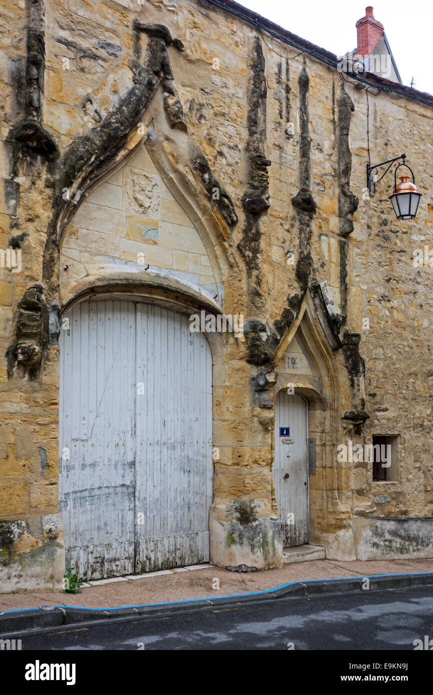 Medieval doorway in flamboyant Gothic style of the Ancienne Chambre des ...