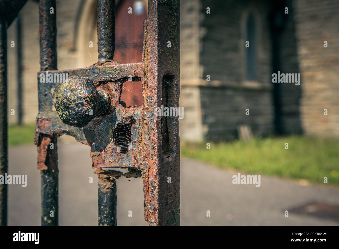 Image of a Rusty Gate and Lock in Nelson South Wales UK Stock Photo - Alamy