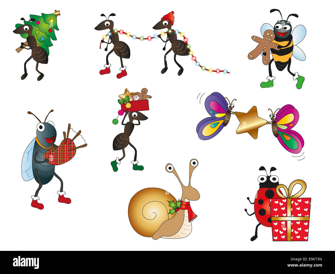 set of christmas insect isolated Stock Photo - Alamy