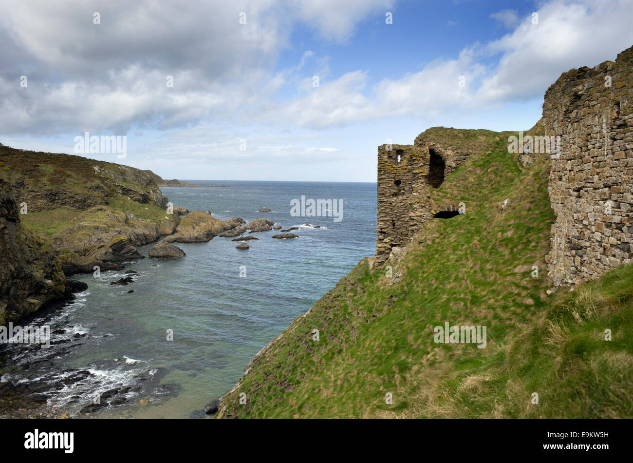 The ruins of Findlater Castle sits atop the cliffs overlooking the ...
