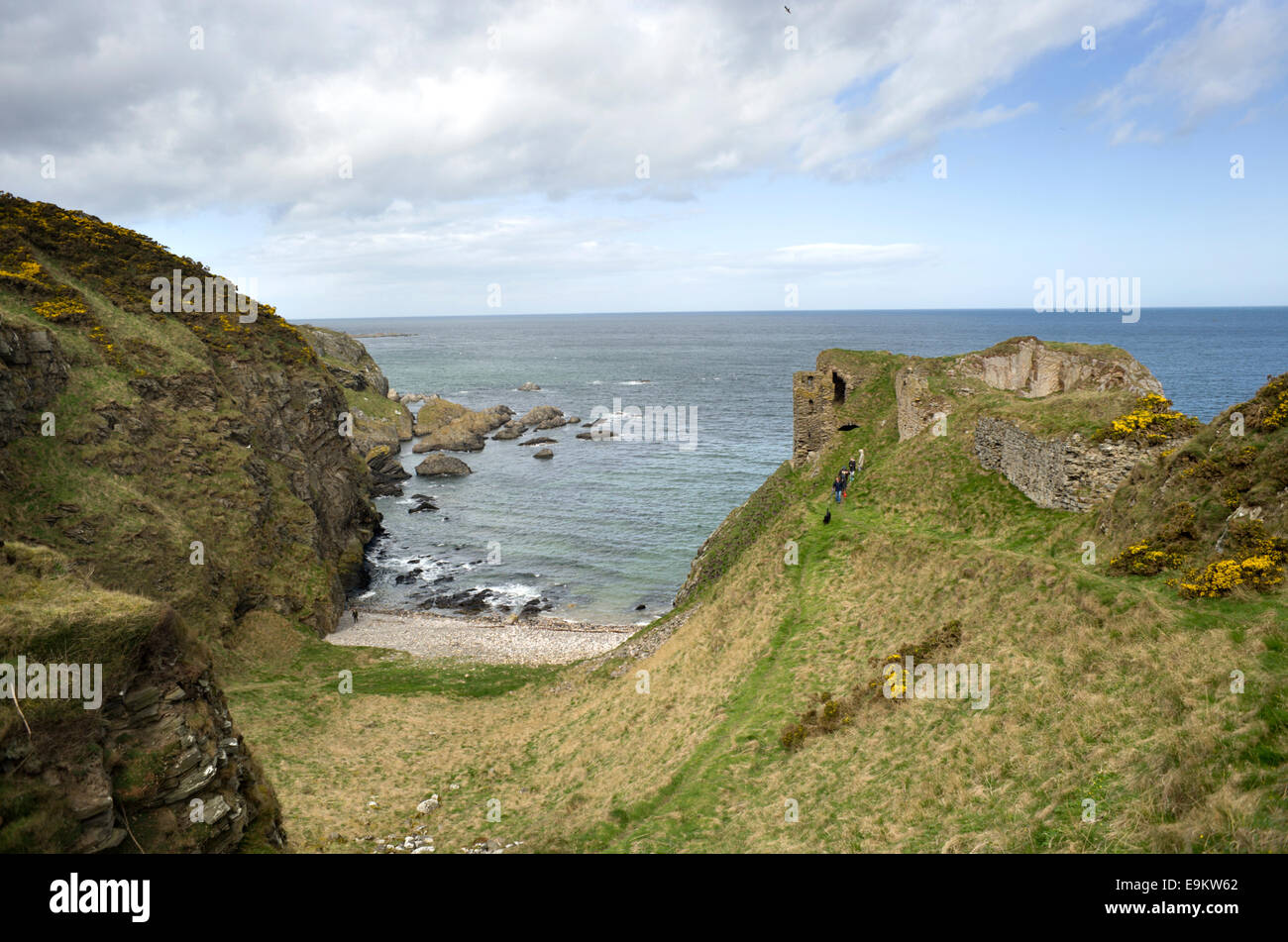The ruins of Findlater Castle sits atop the cliffs overlooking the ...