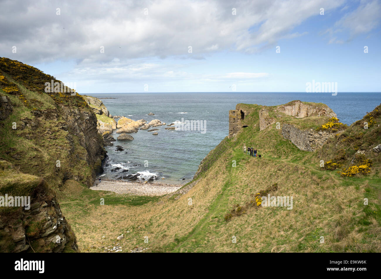 The ruins of Findlater Castle sits atop the cliffs overlooking the ...