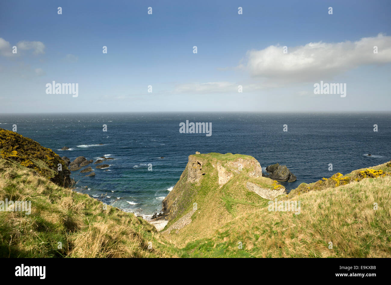 The ruins of Findlater Castle sits atop the cliffs overlooking the ...