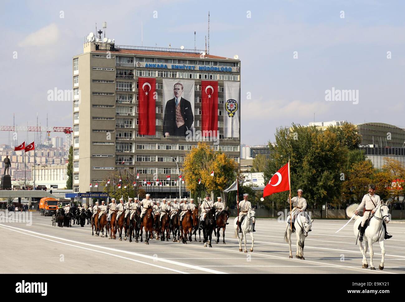 Ankara, Turkey. 29th Oct, 2014. A troop of cavalry attends the parade ...