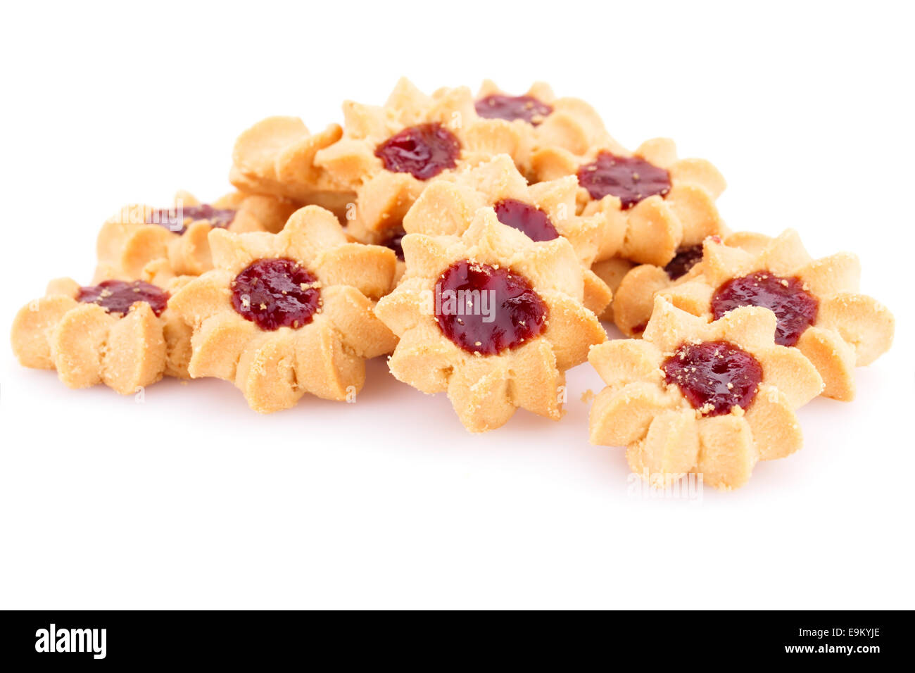 Sweet cookies with jam isolated on white background Stock Photo - Alamy