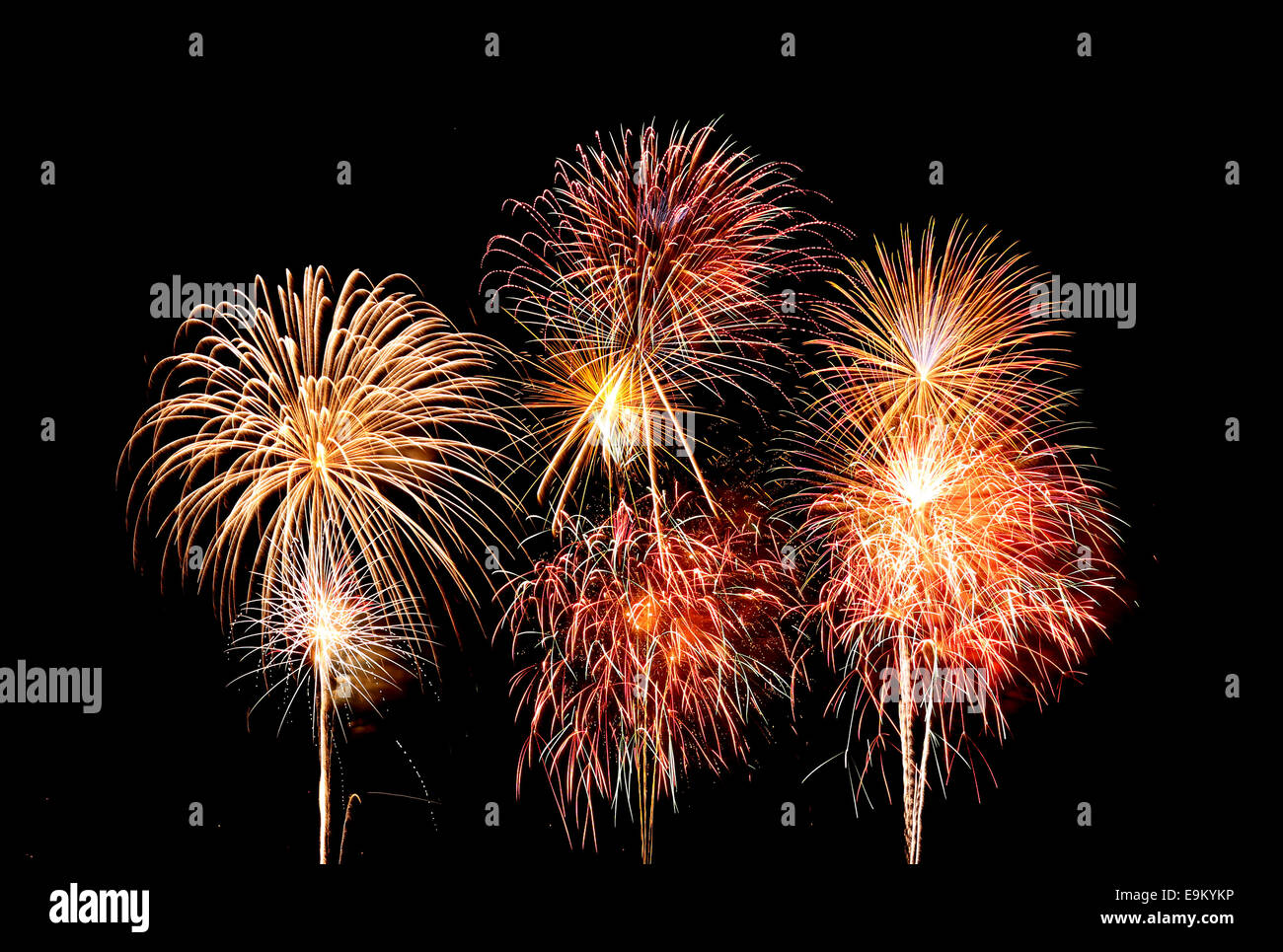beautiful fireworks over sky at the night Stock Photo - Alamy
