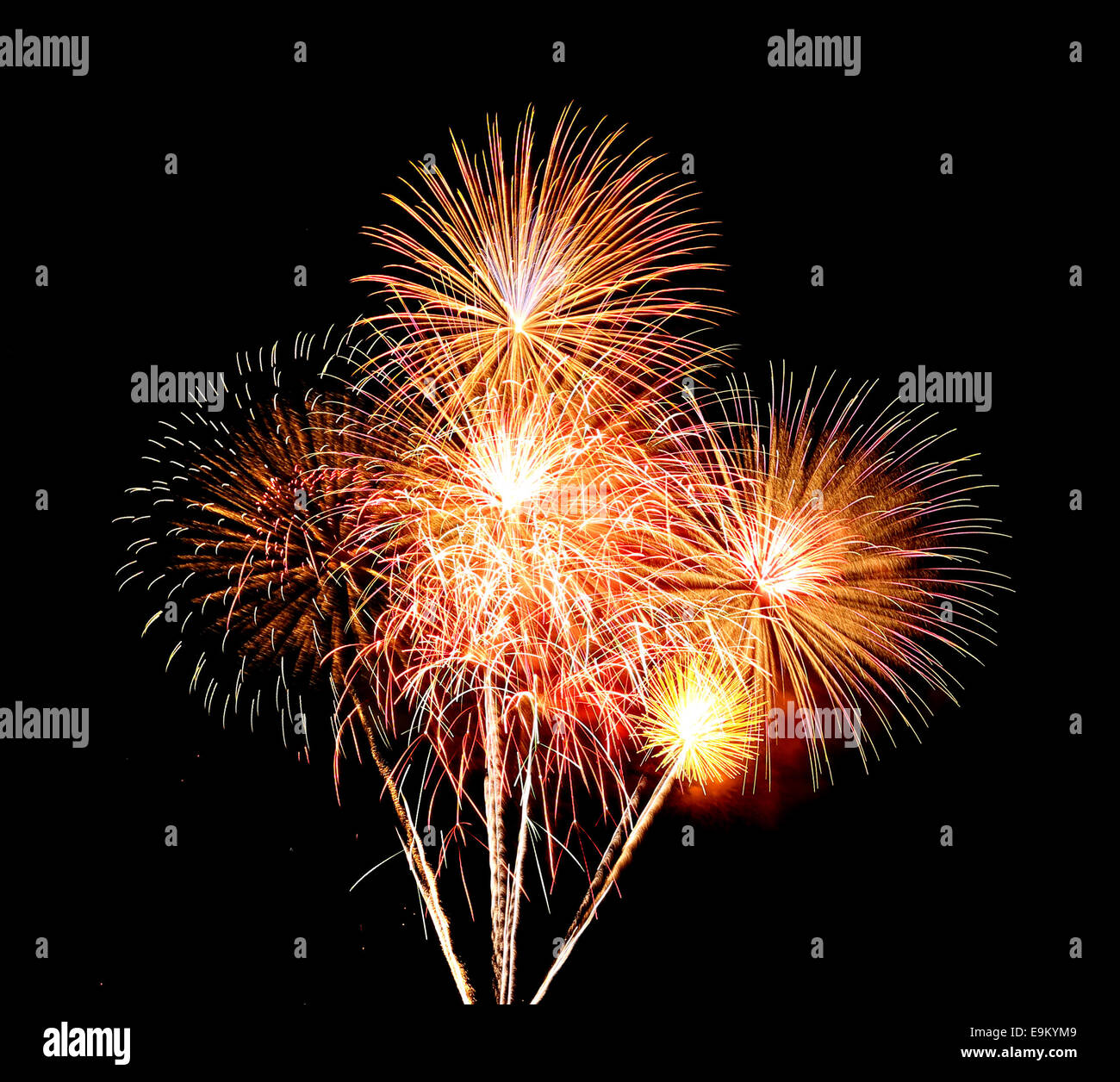 beautiful fireworks over sky at the night Stock Photo - Alamy
