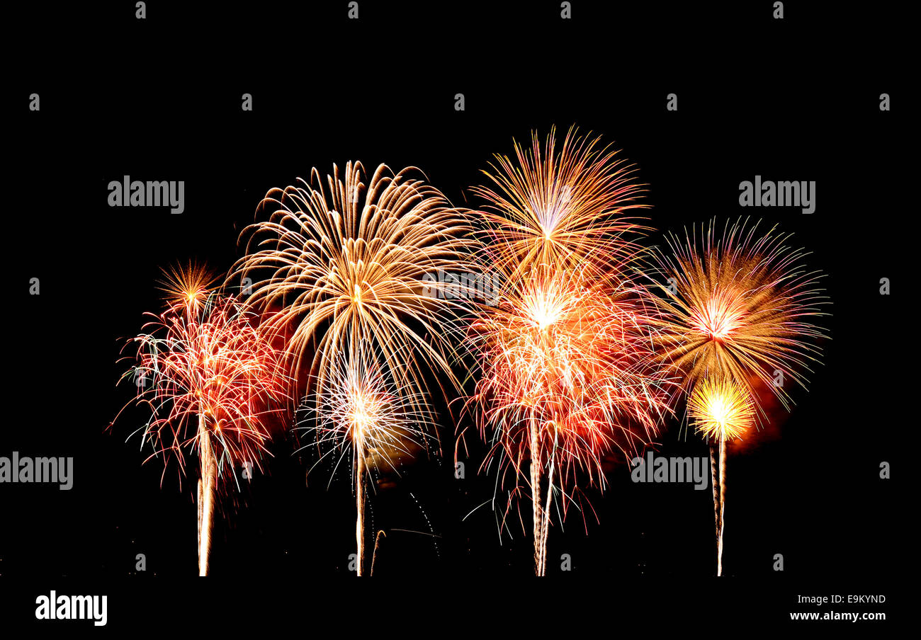 beautiful fireworks over sky at the night Stock Photo - Alamy