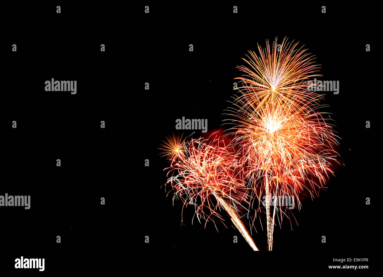 beautiful fireworks over sky at the night Stock Photo - Alamy