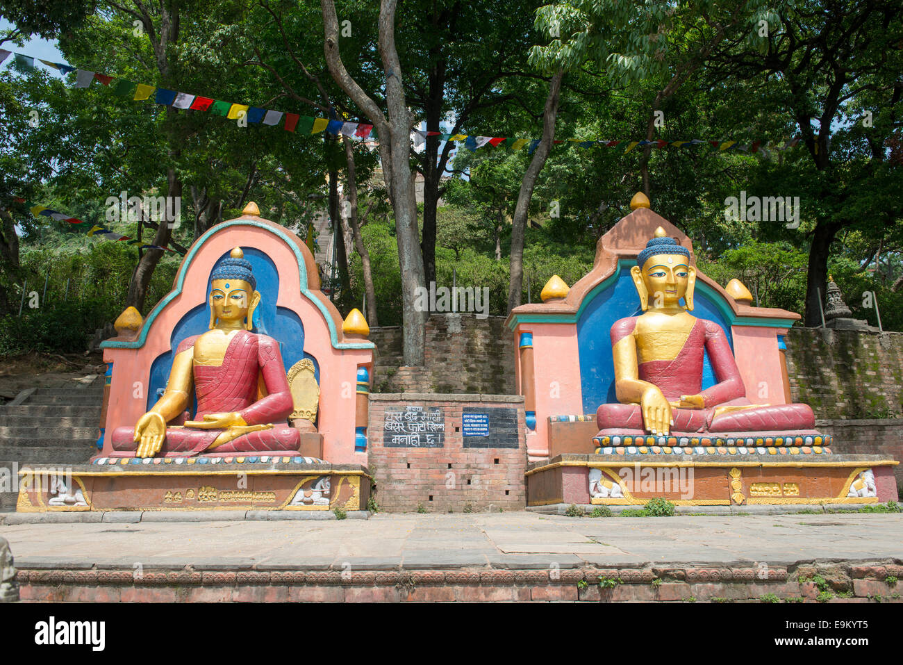 Buddha statue in Swayambhunath religious complex aka Monkey Temple ...
