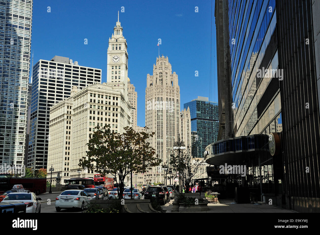 Chicago's historic Wrigley Building and Tribune Tower on the Chicago ...