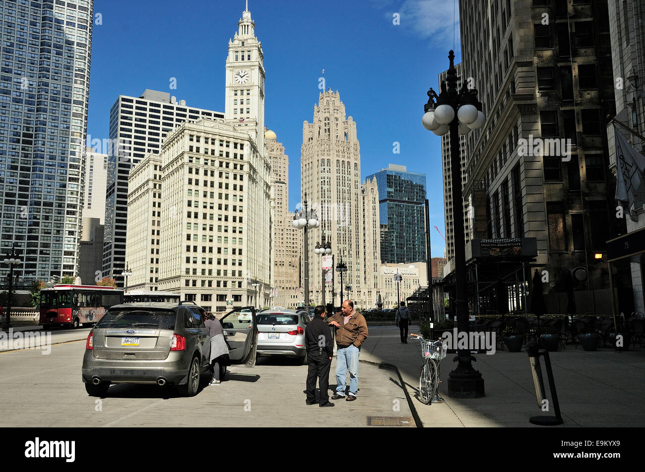 Chicago's historic Wrigley Building and Tribune Tower on the Chicago ...