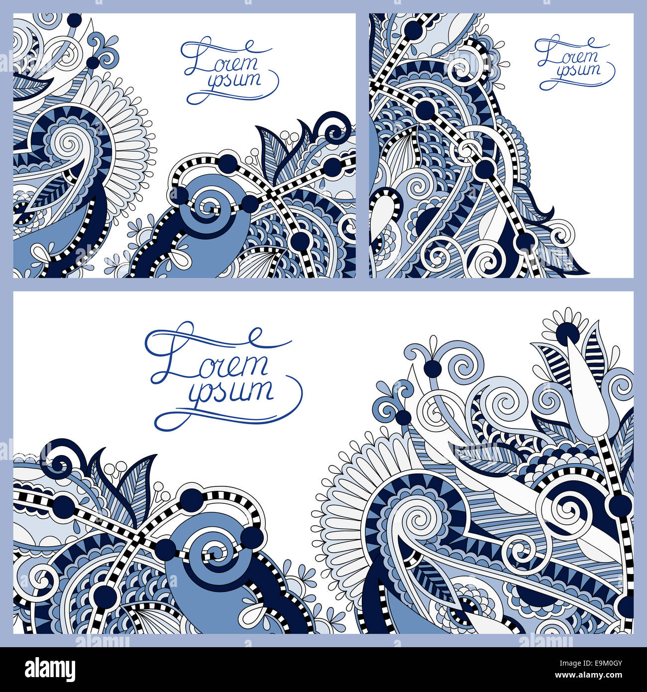 set of floral decorative background, template frame design for c Stock ...