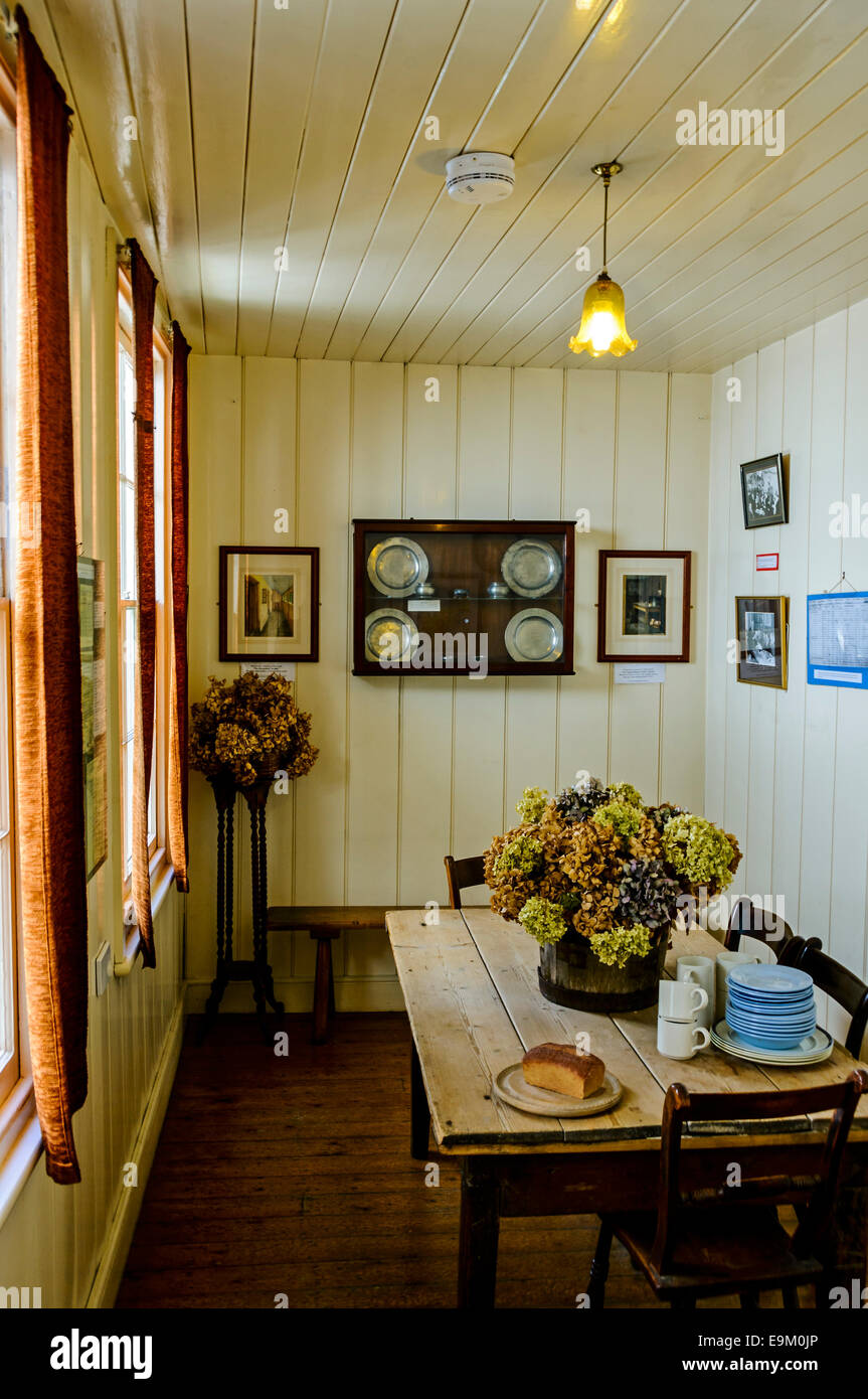 The dining room for six poor travellers is lined with cream painted ...