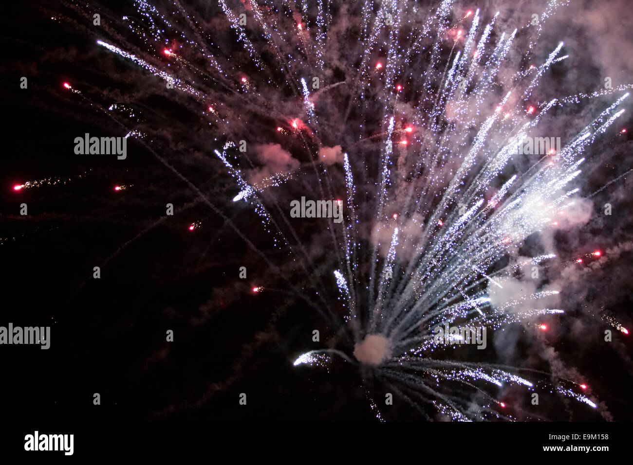 Colorful fireworks on the night sky Stock Photo - Alamy