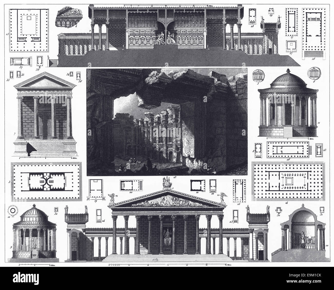 Engraving: Greek and Roman Architecture Stock Photo - Alamy