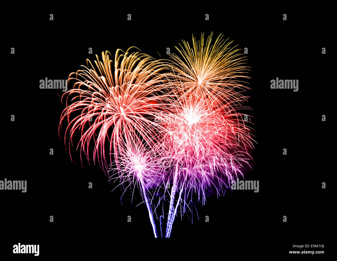 beautiful fireworks over sky at the night Stock Photo - Alamy