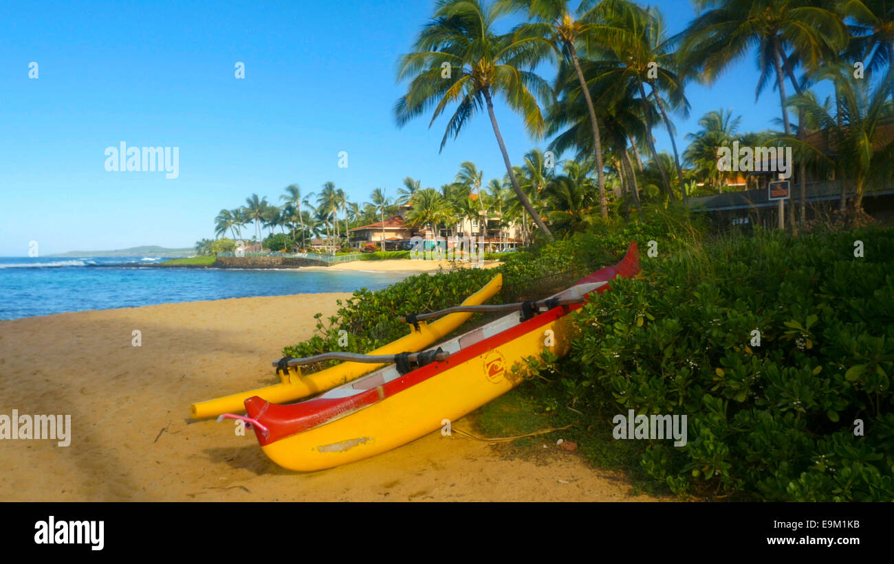 Waiohai Beach, Poipu, Kauai, Hawaii Stock Photo - Alamy