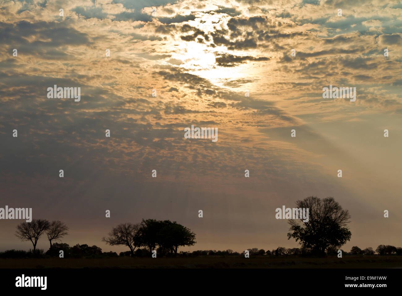 Sunset in a big african sky Stock Photo - Alamy