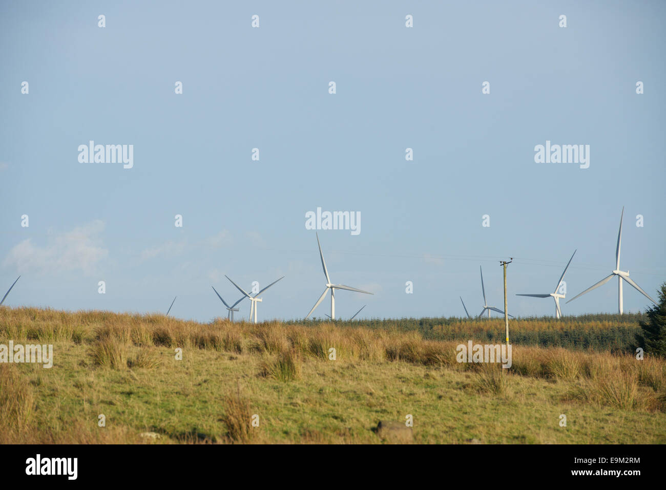 Wind Turbines from Whitelee Windfarm seen from Fenwick Moor Stock Photo ...