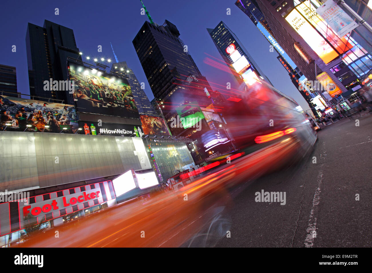 Car tracks in Time Square, New York City, USA Stock Photo - Alamy