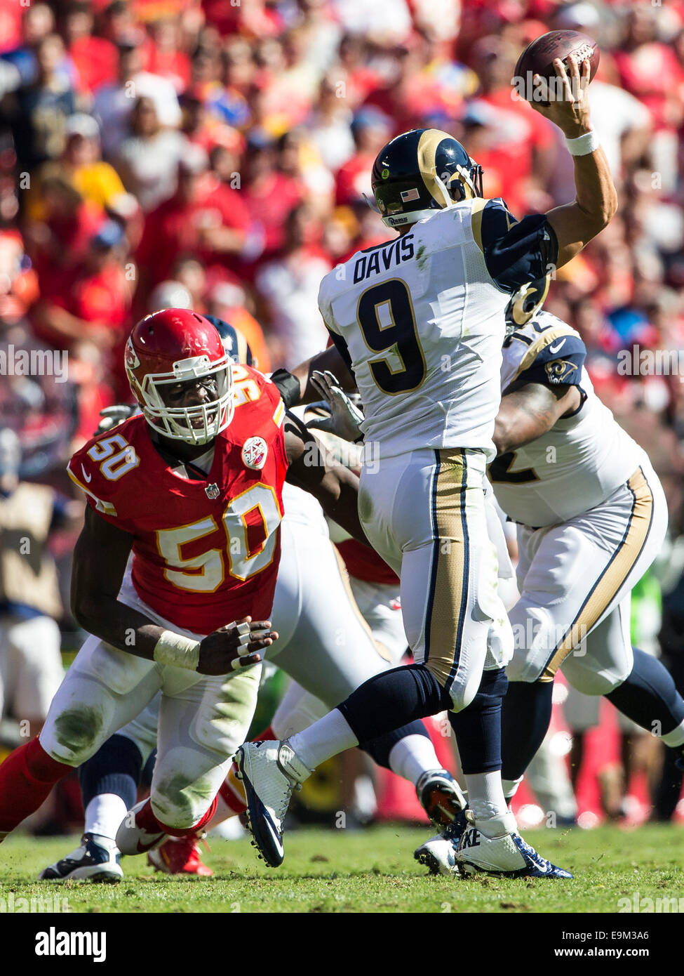 Kansas City, MO, USA. 26th Oct, 2014. St. Louis Rams quarterback Austin ...