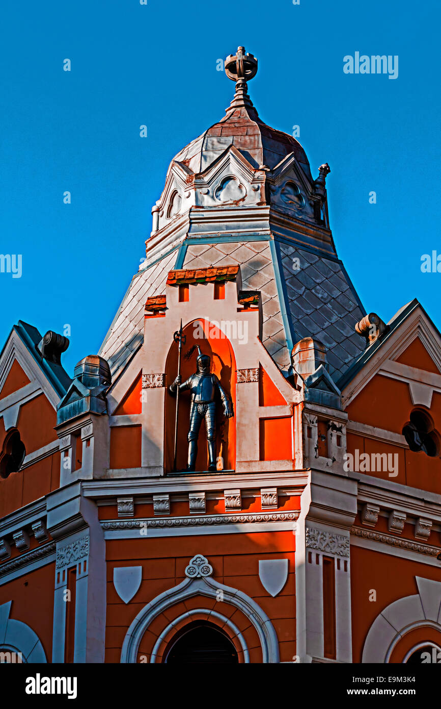 Stone facade on classical building with ornaments and sculptures. Novi ...