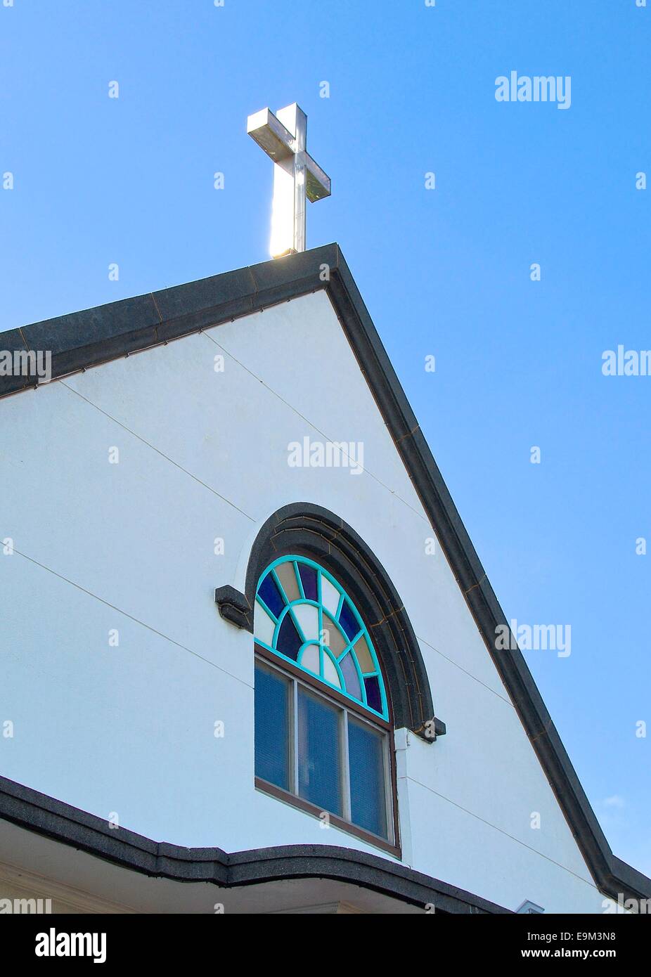 The close view of church in village Stock Photo - Alamy