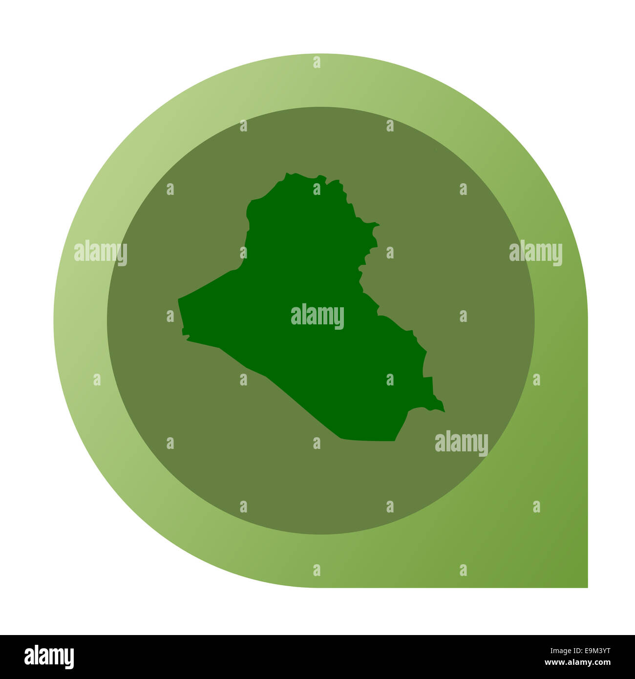 Isolated Iraq map marker pin in flat web design style Stock Photo - Alamy