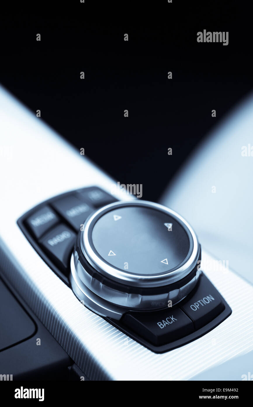 Detail of some black buttons in a car Stock Photo - Alamy