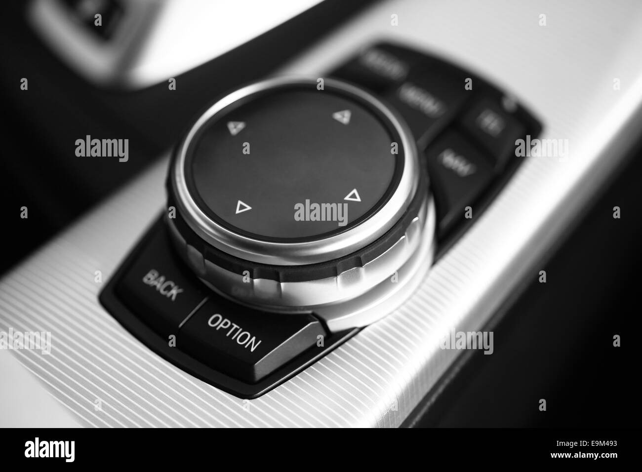 Detail of some black buttons in a car Stock Photo - Alamy