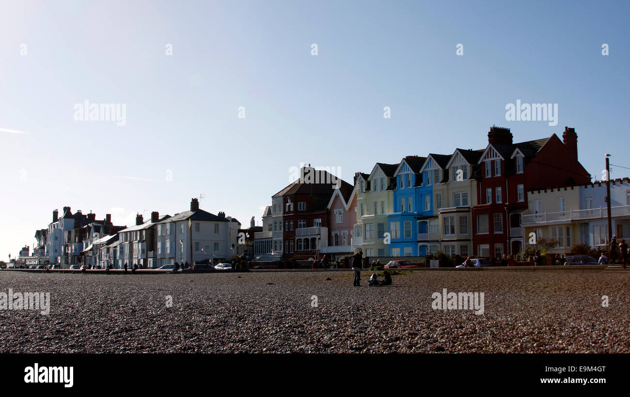 Looking south along the seafront at Aldeburgh in Suffolk Stock Photo ...