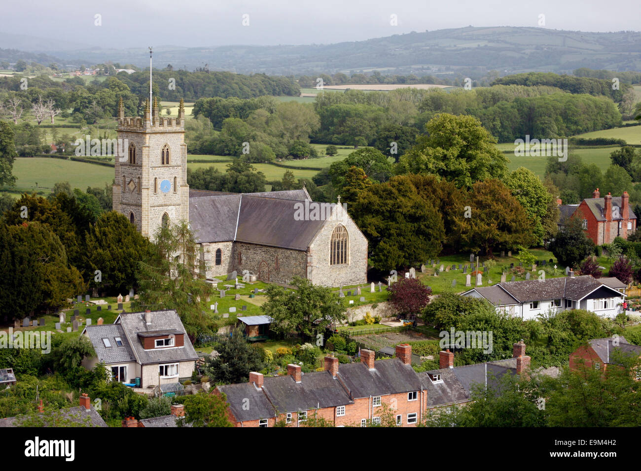 St Nicholas Parish Church in the Welsh town of Montgomery Stock Photo ...