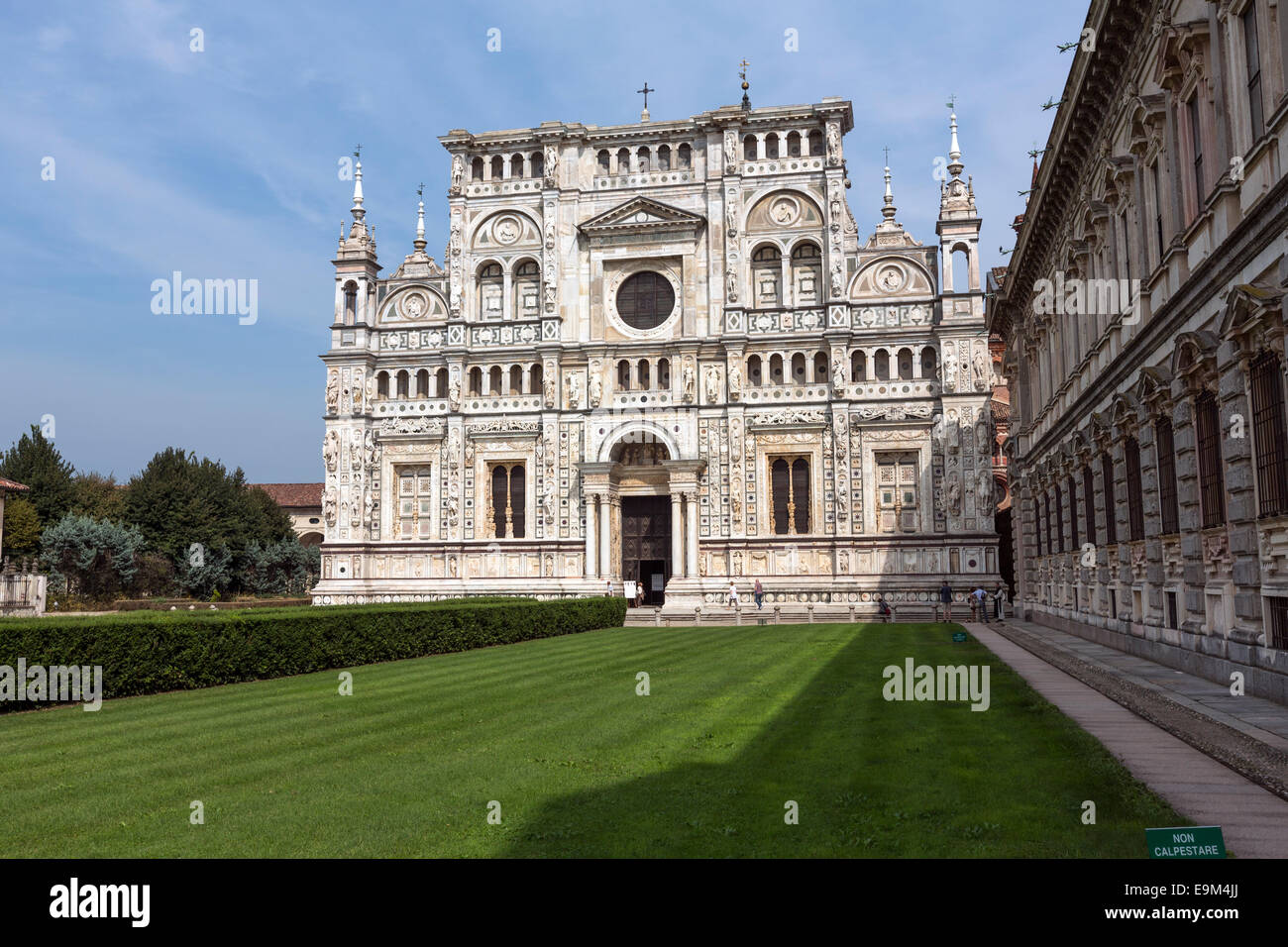 View of the façade of Certosa di Pavia monastery Stock Photo - Alamy