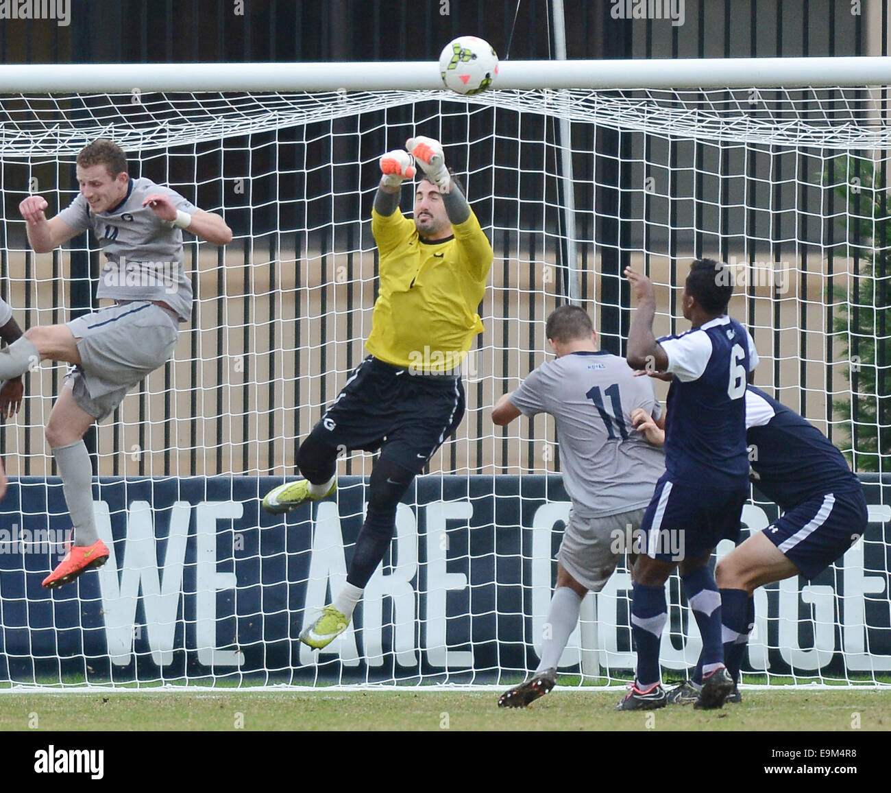 Washington, DC, USA. 29th Oct, 2014. Georgetown goalkeeper Tomas Gomez ...