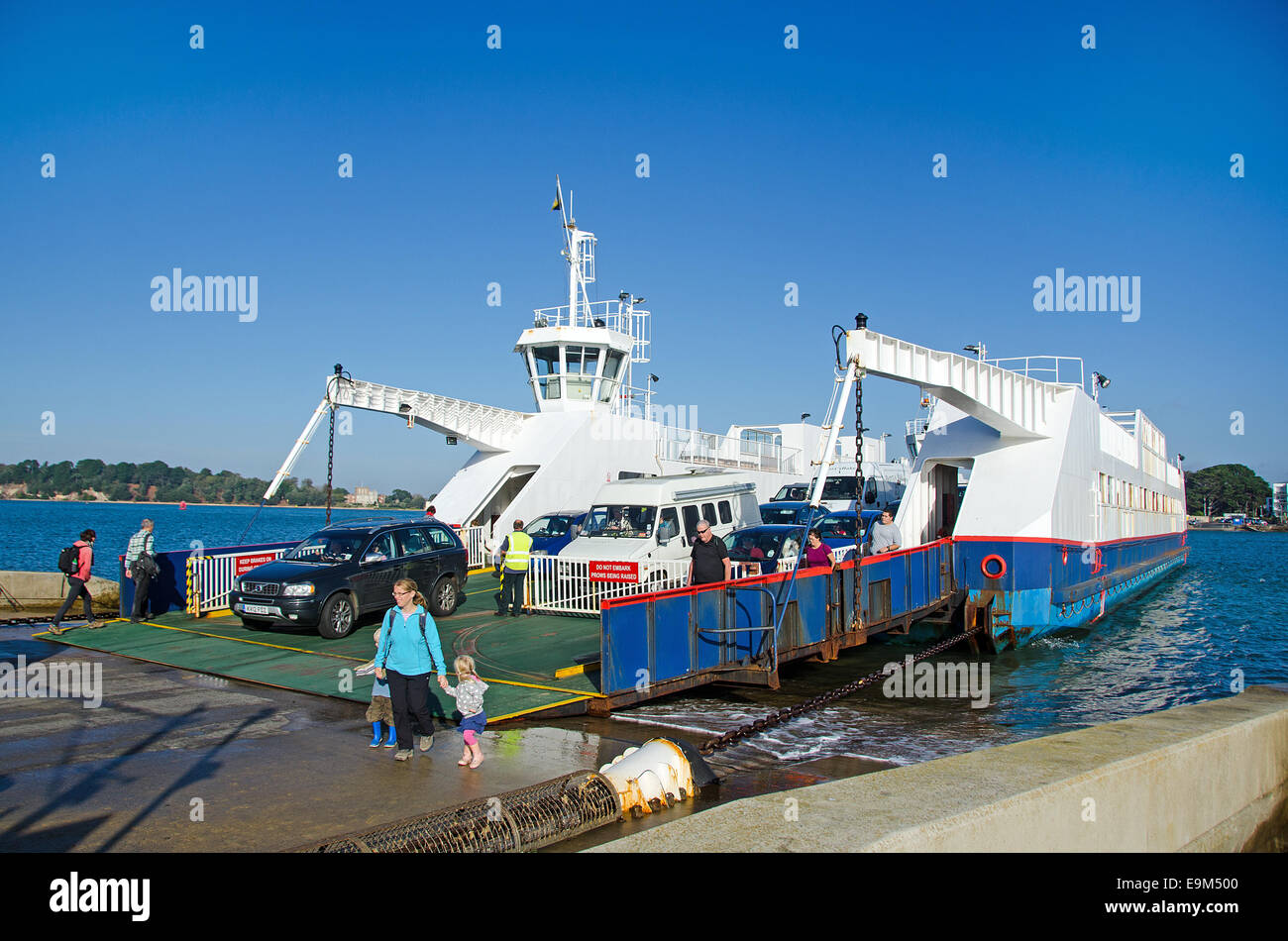 The Sandbanks Chain Ferry which operates across the entrance to Poole ...