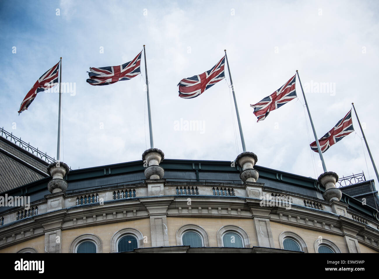 Union Jack Flags Charing Cross London // LONDON, United Kingdom — A row ...