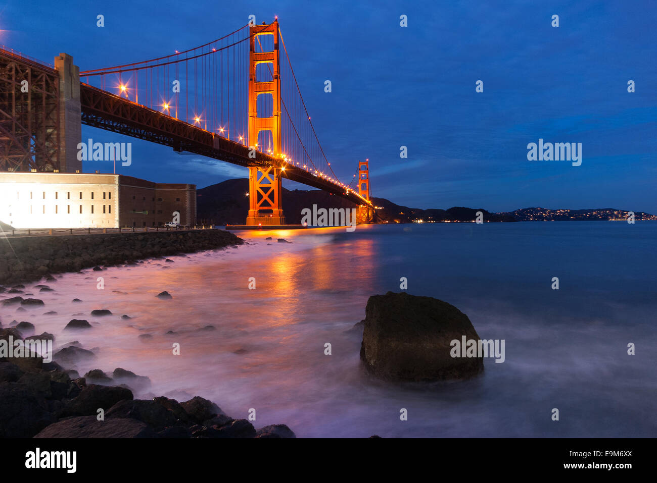 Golden Gate Bridge at Night Stock Photo - Alamy